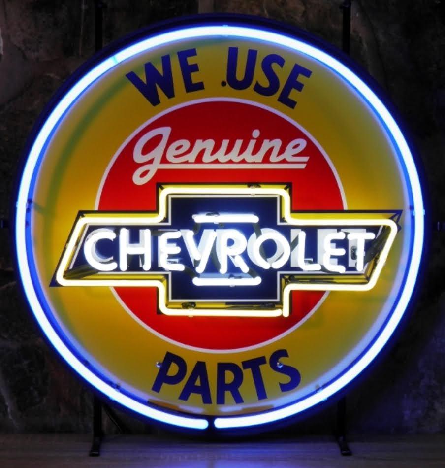 CHEVROLET WE USE PARTS MEDIUM NEON – GARAGE CAVE SIGNS